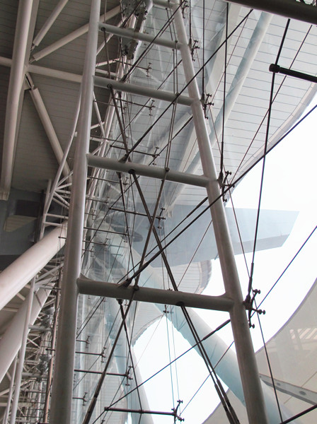 Non-linear analysis of a point-fixed glass curtain wall cable-truss ...
