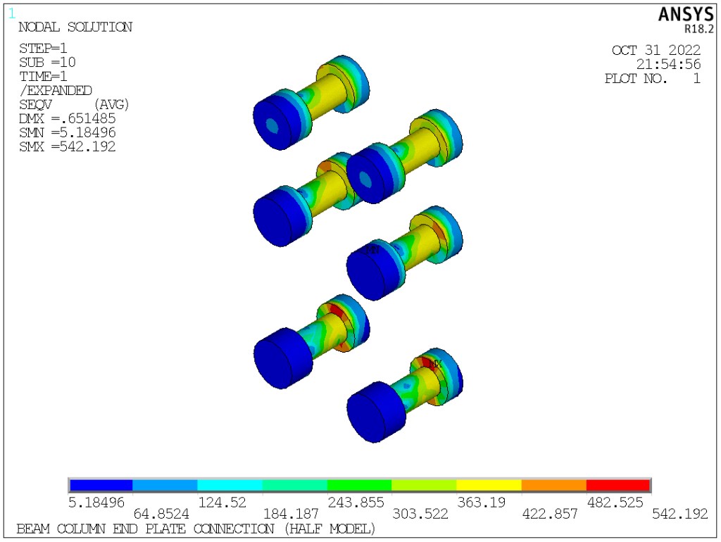 The application of contact elements: A bolted beam-column connection ...