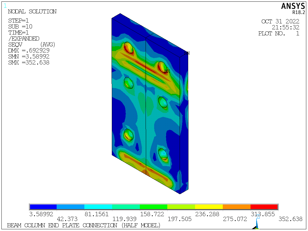 The application of contact elements: A bolted beam-column connection ...