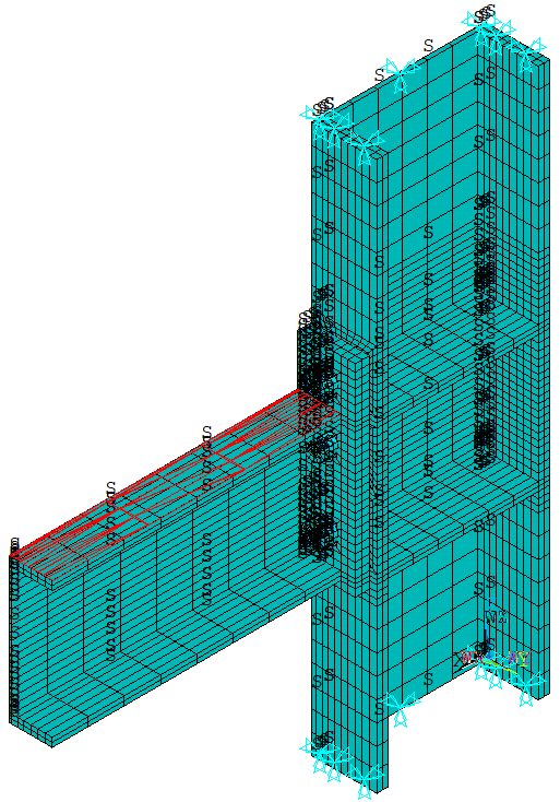 The application of contact elements: A bolted beam-column connection ...