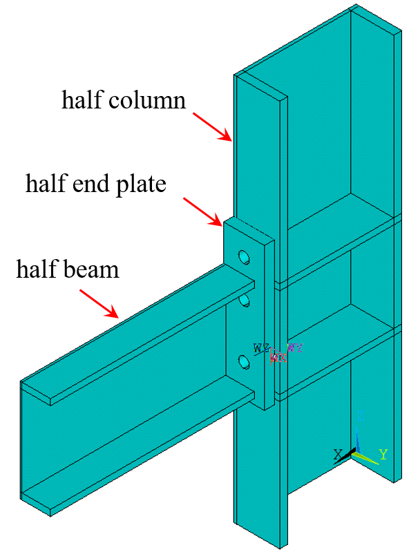 The application of contact elements: A bolted beam-column connection ...