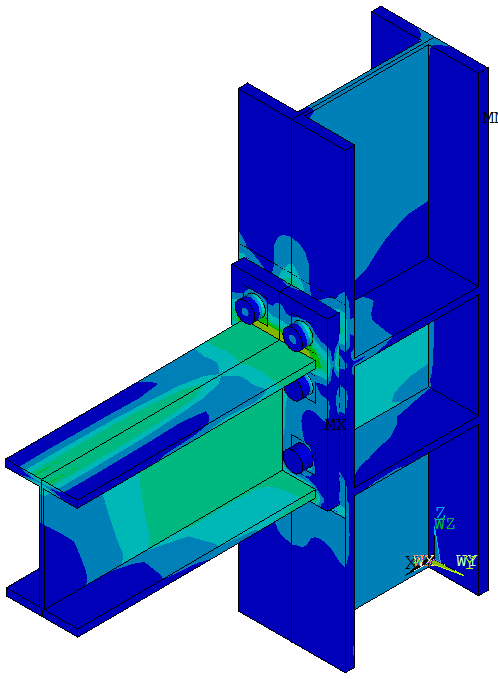 The application of contact elements: A bolted beam-column connection ...